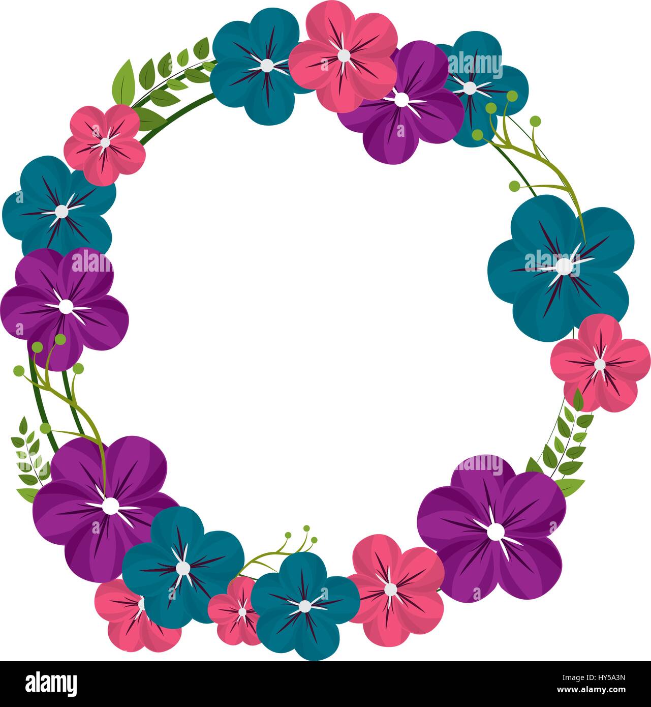 round flowers decoration design Stock Vector Image & Art - Alamy