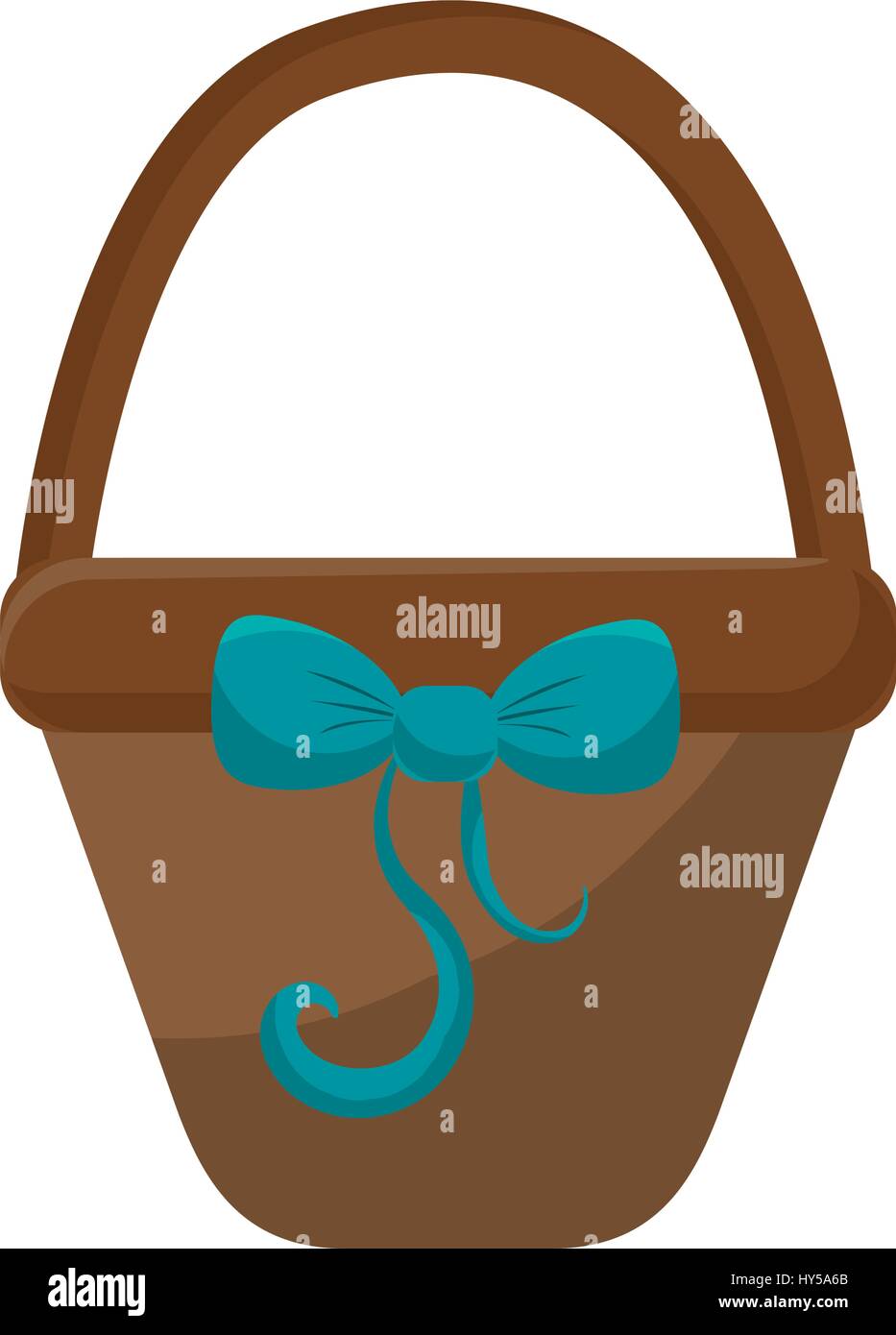 brown hamper with blue ribbon bow decoration Stock Vector Image & Art ...