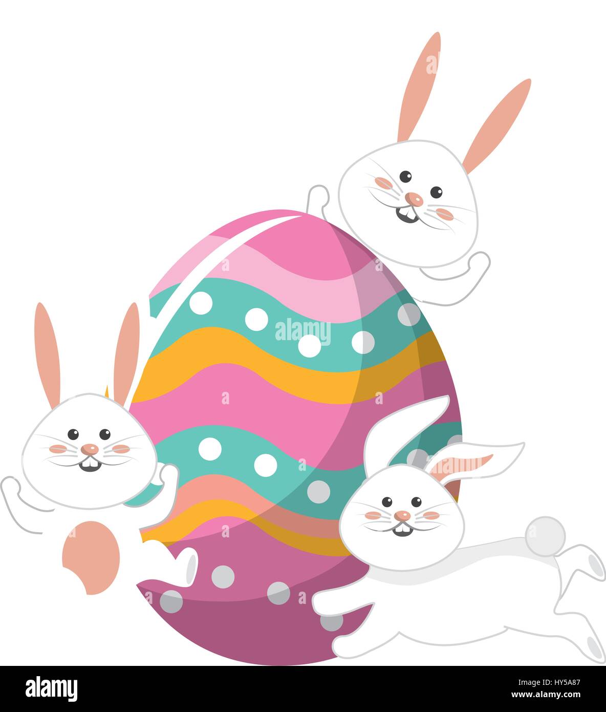 rabbits easter with decorated egg in the hands Stock Vector Image & Art ...