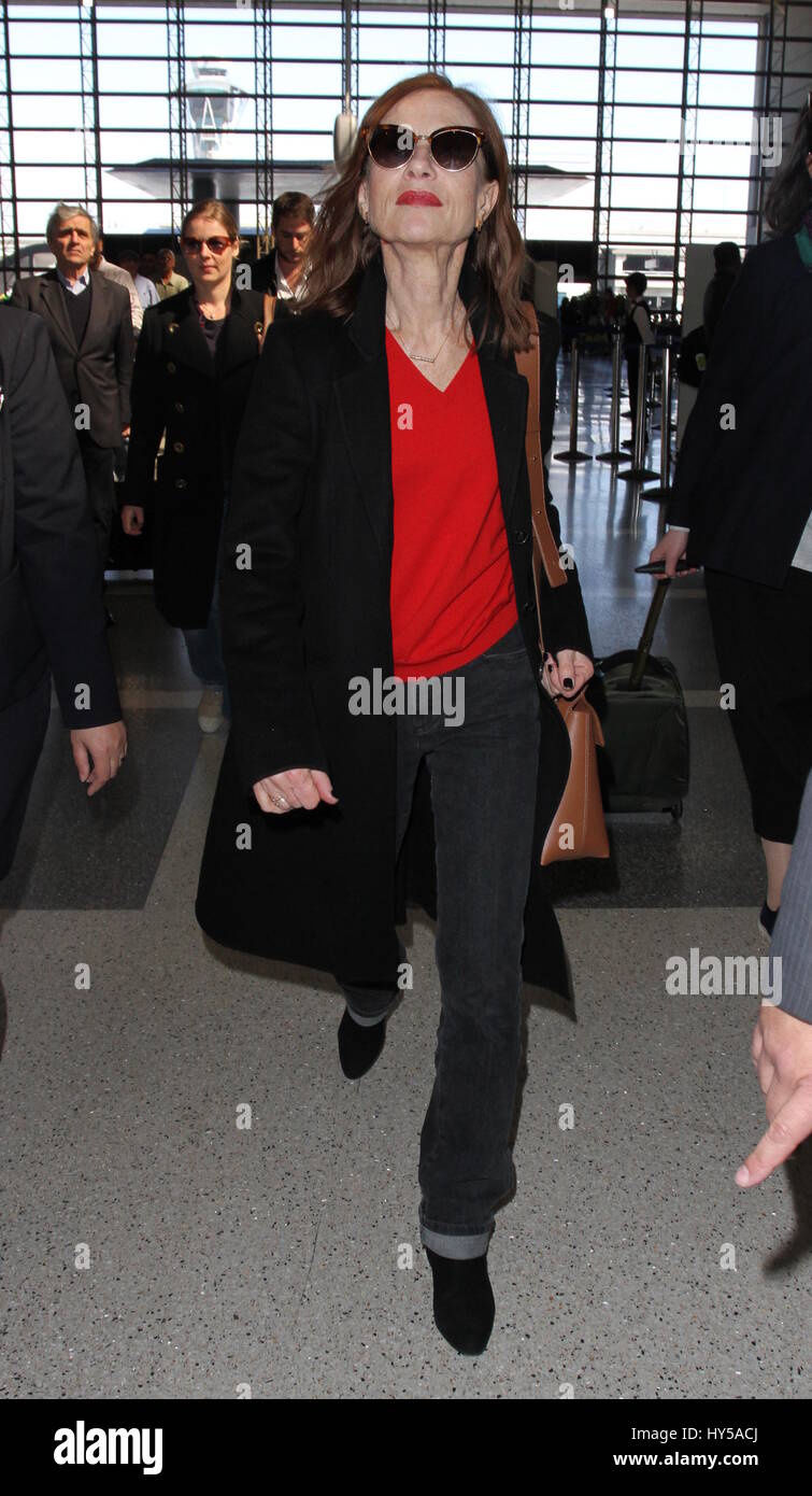Isabelle Huppert arrives at Los Angeles International Airport Featuring ...