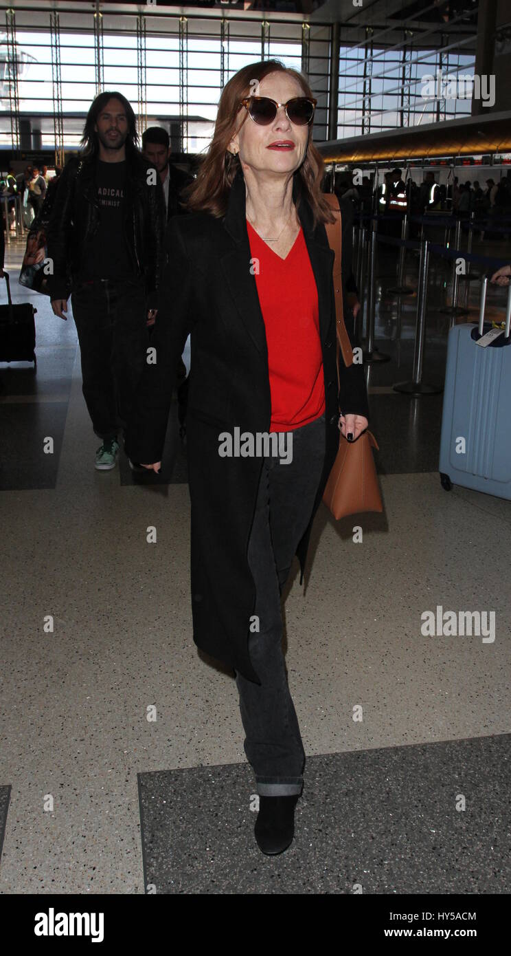 Isabelle Huppert arrives at Los Angeles International Airport Featuring ...
