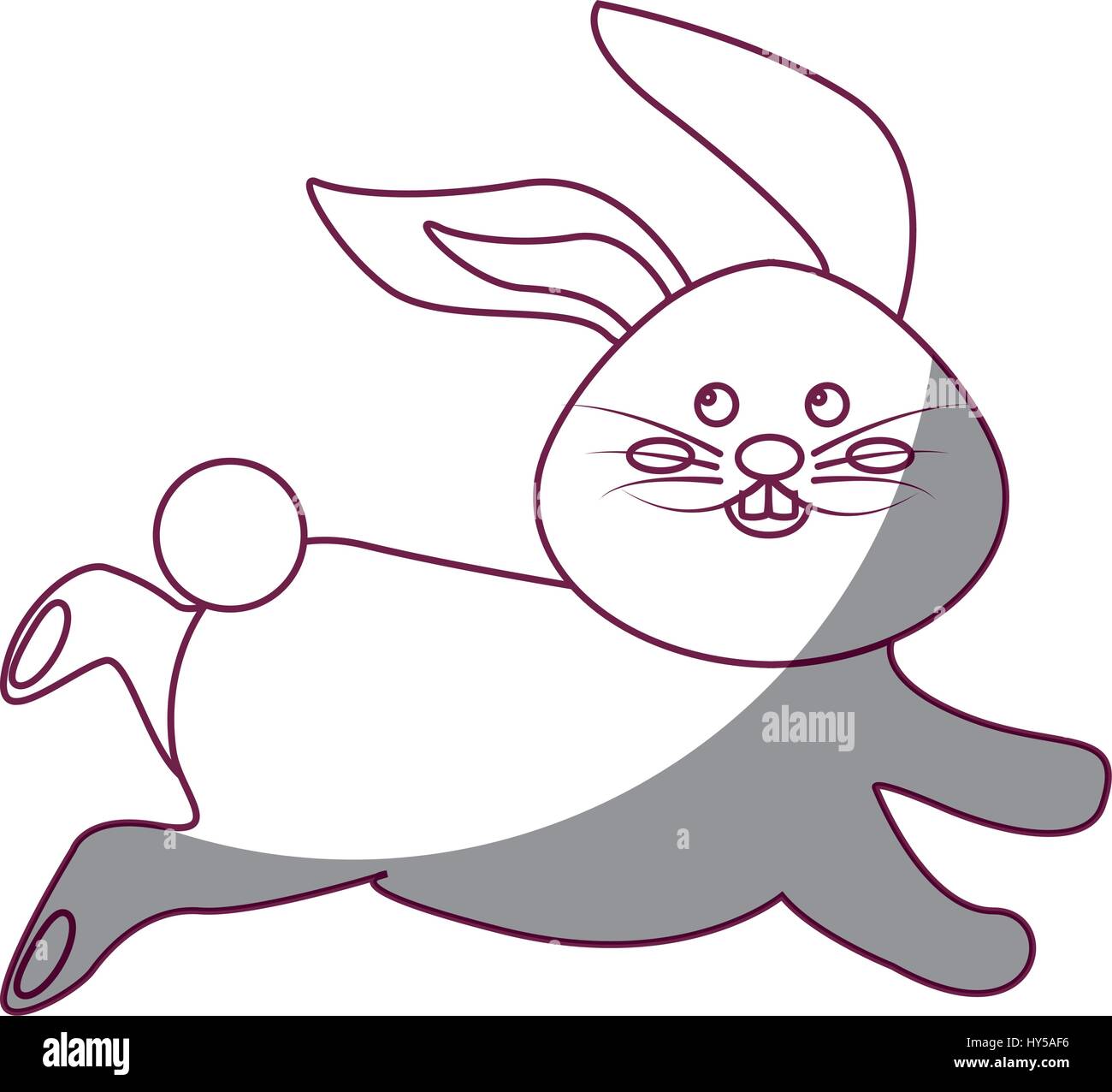 figure cute white rabbit animal running Stock Vector Image & Art - Alamy