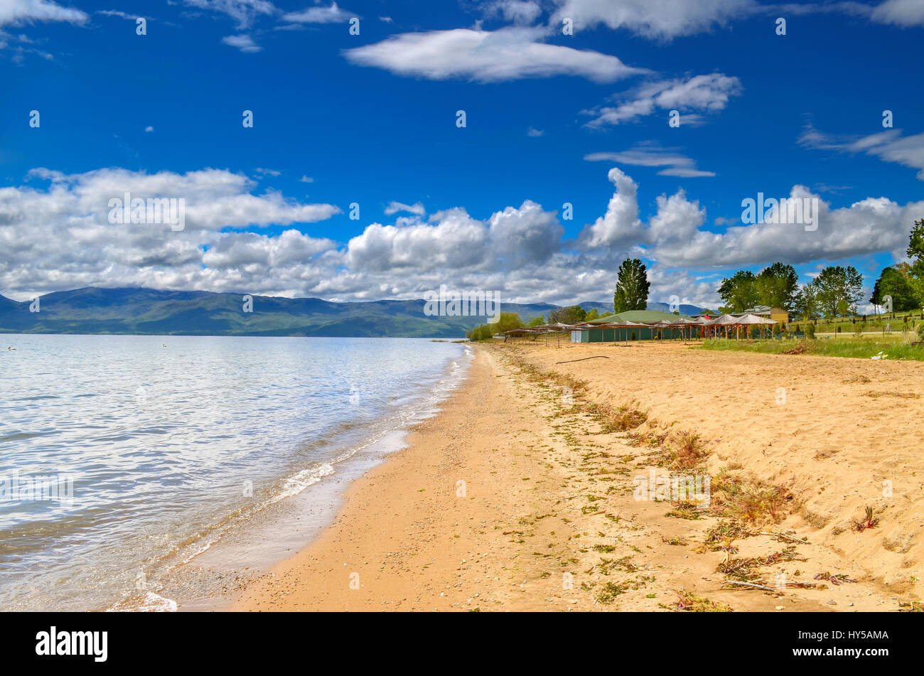 Beach, Lake Prespa, Macedonia Stock Photo - Alamy