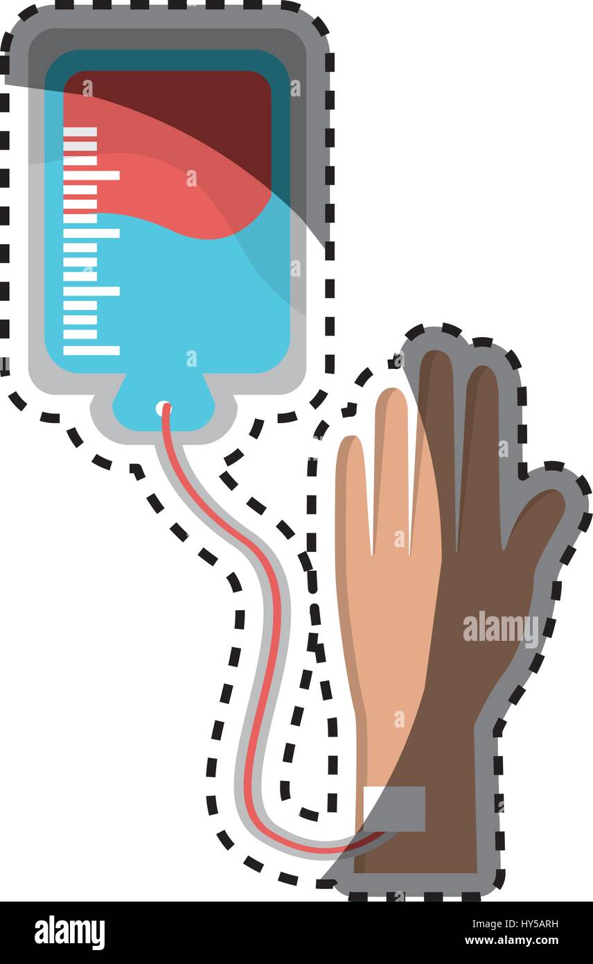 Hand blood donor donating blood Stock Vector Images - Alamy