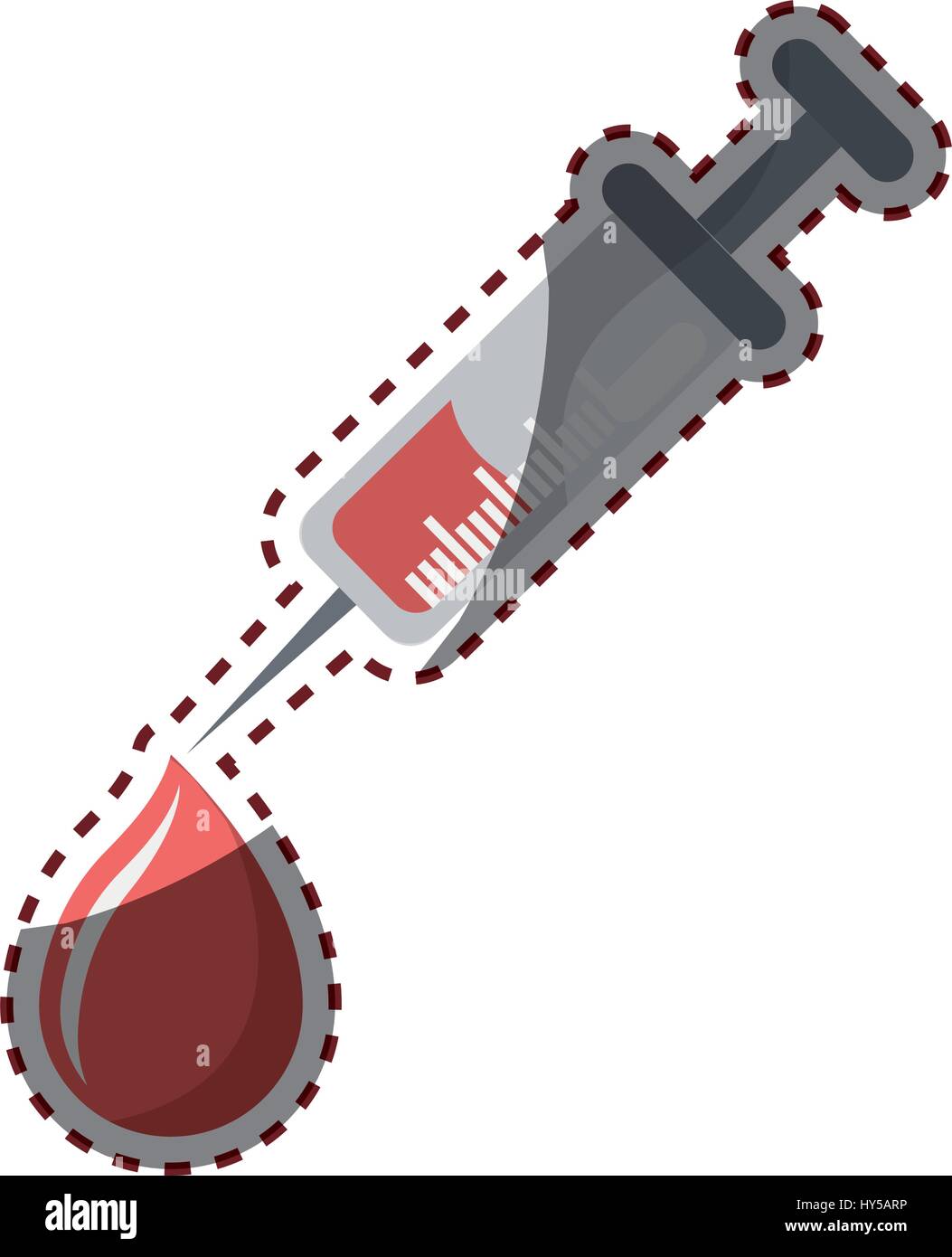 syringe tool treatment donation with blood drop Stock Vector Image ...