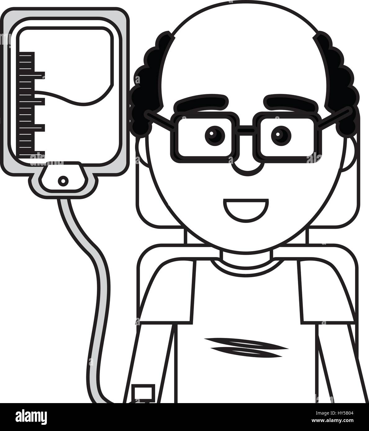 figure man donating blood with glasses Stock Vector Image & Art - Alamy