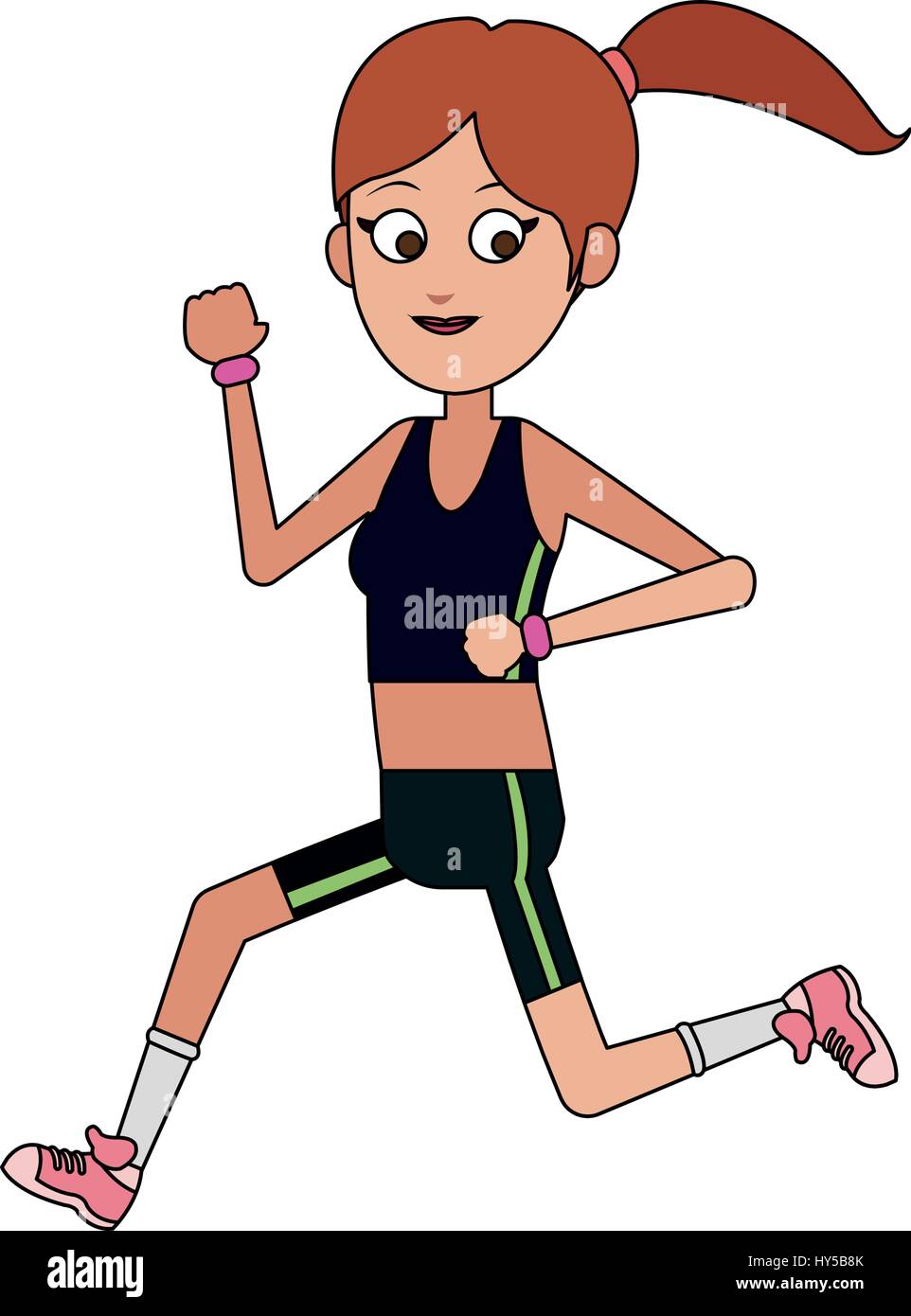 happy woman running cartoon icon image Stock Vector Image & Art - Alamy