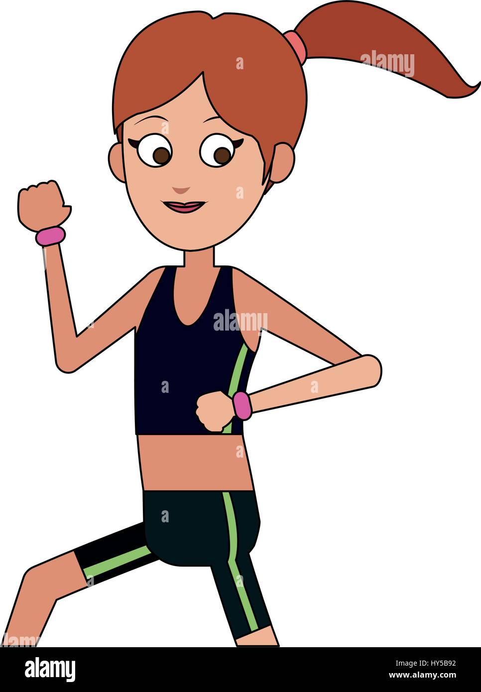 happy woman running cartoon icon image Stock Vector Image & Art - Alamy