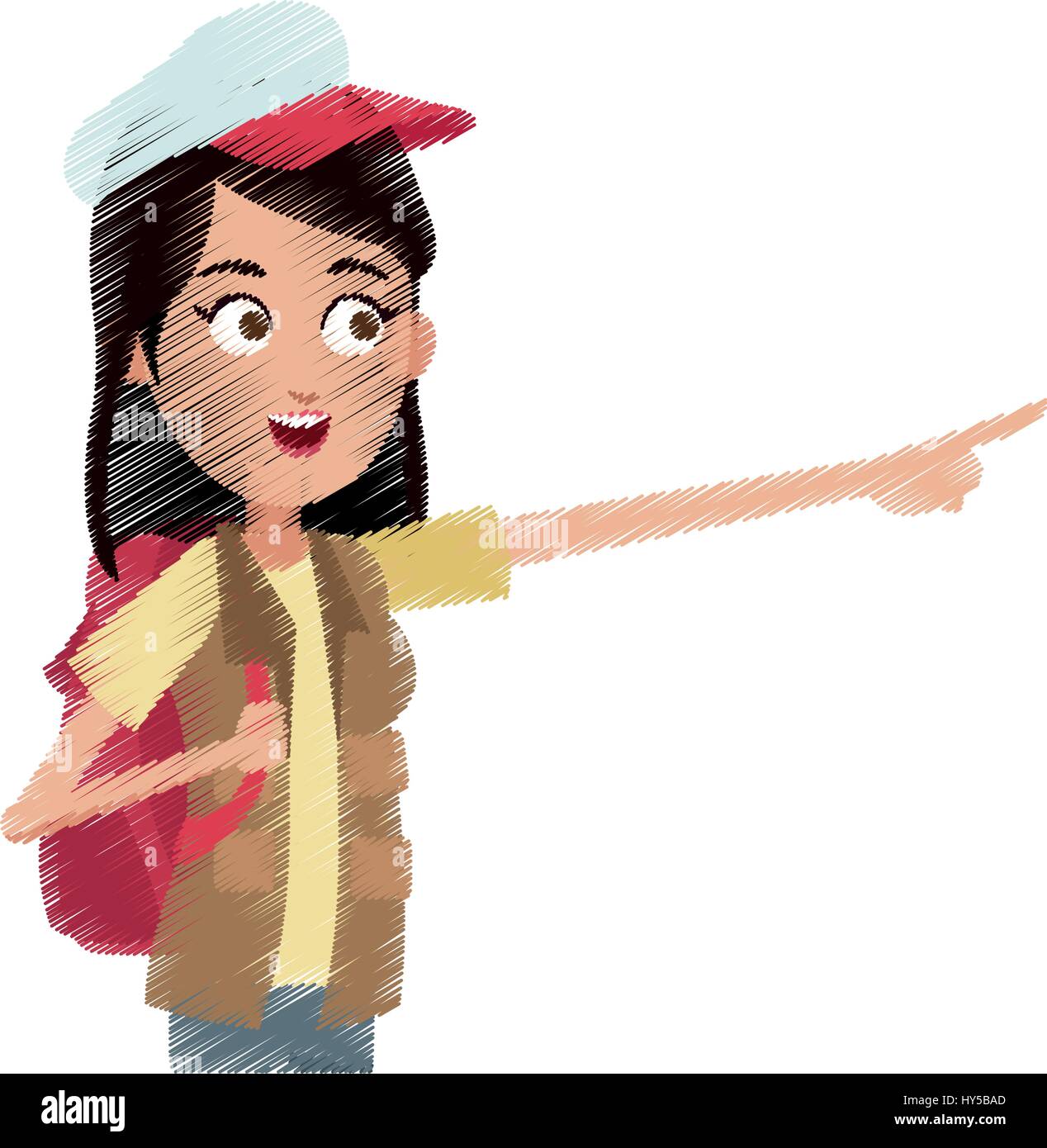 Cartoon Girl Pointing High Resolution Stock Photography and Images - Alamy