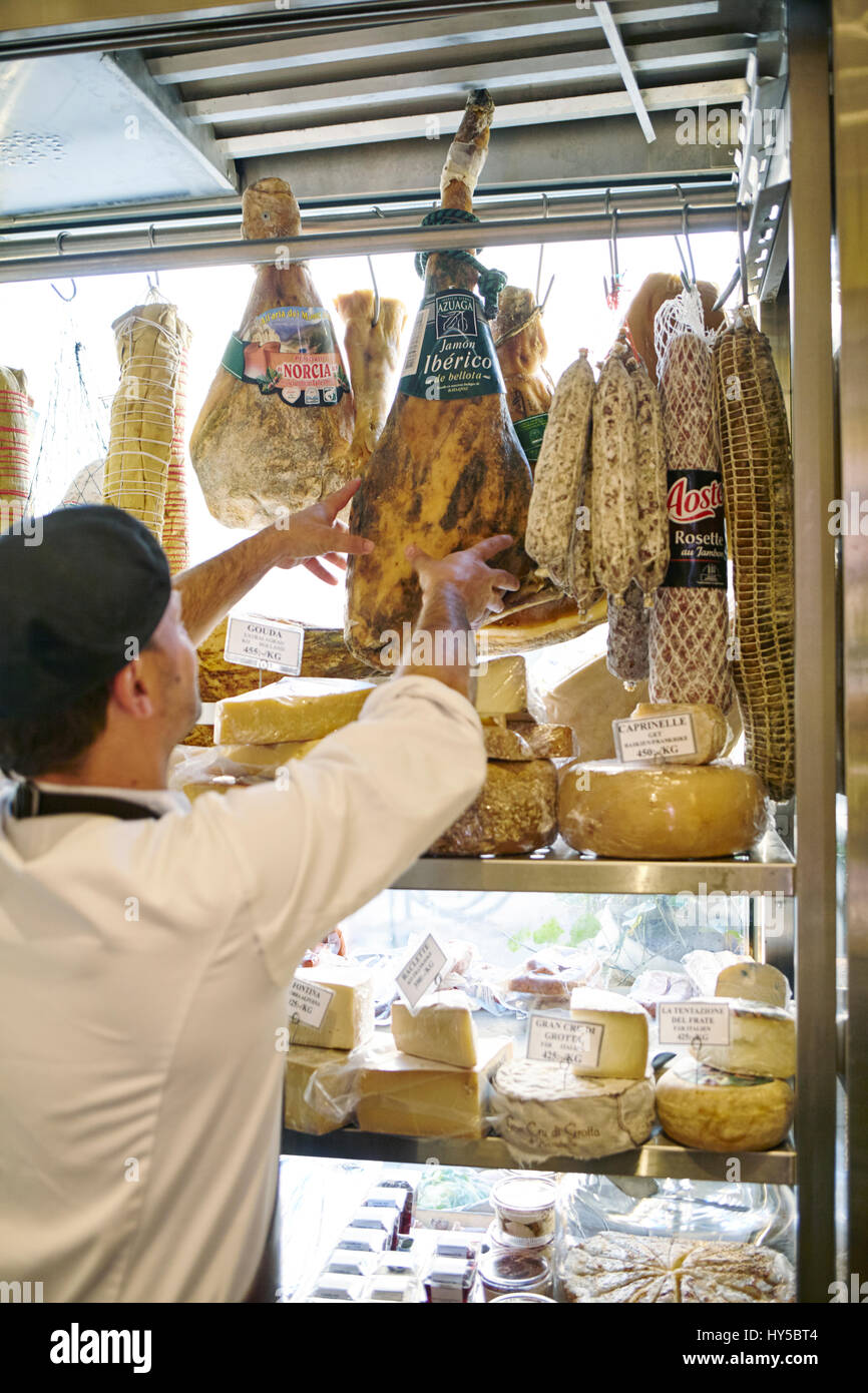 Sweden, Man working in food store Stock Photo - Alamy