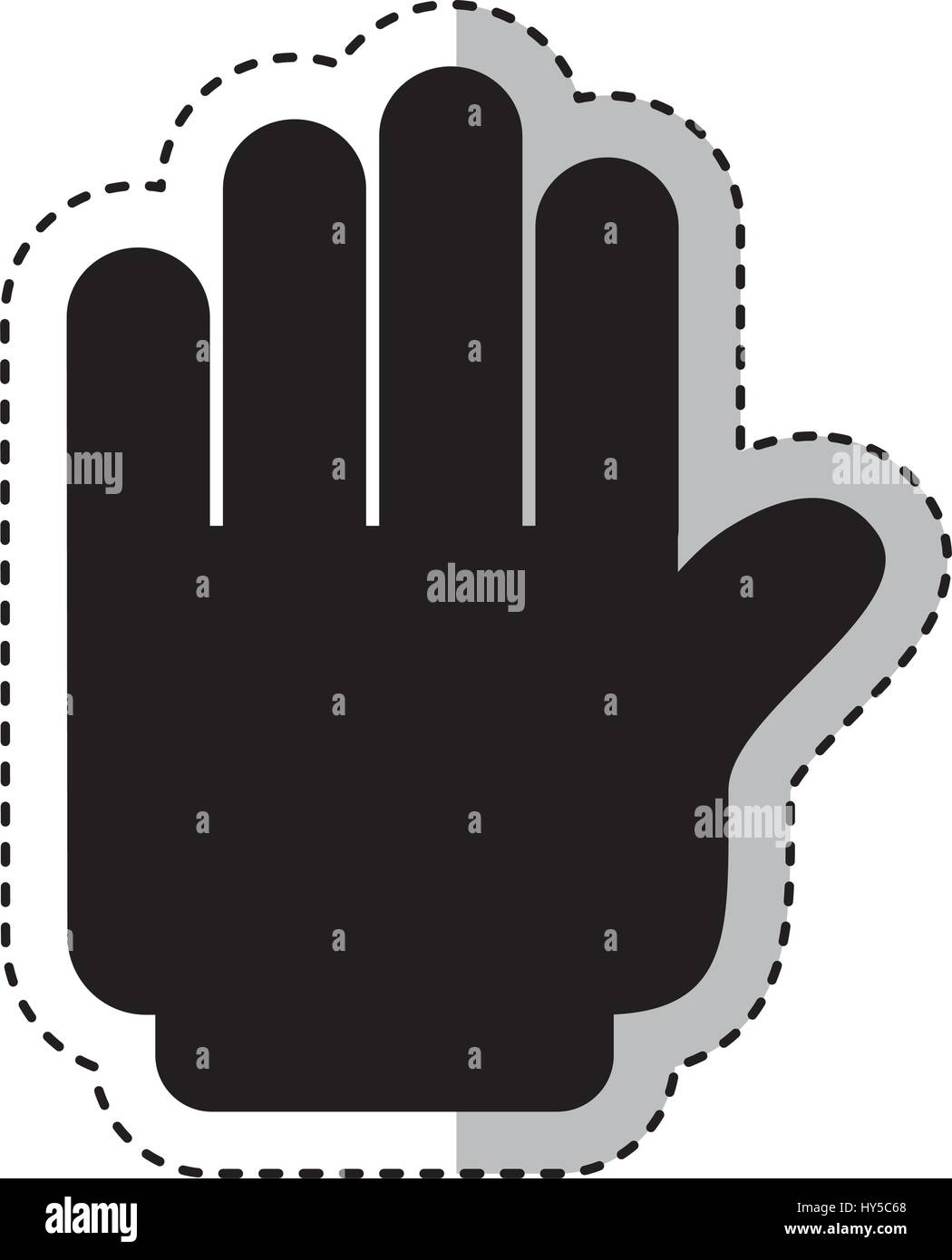 hand human stop silhouette isolated icon vector illustration design ...