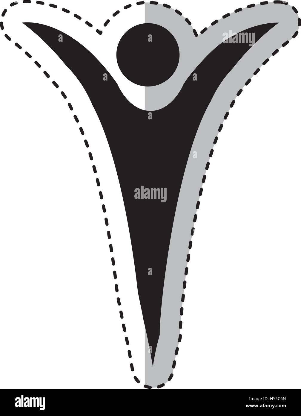 human silhouette emblem icon vector illustration design Stock Vector ...