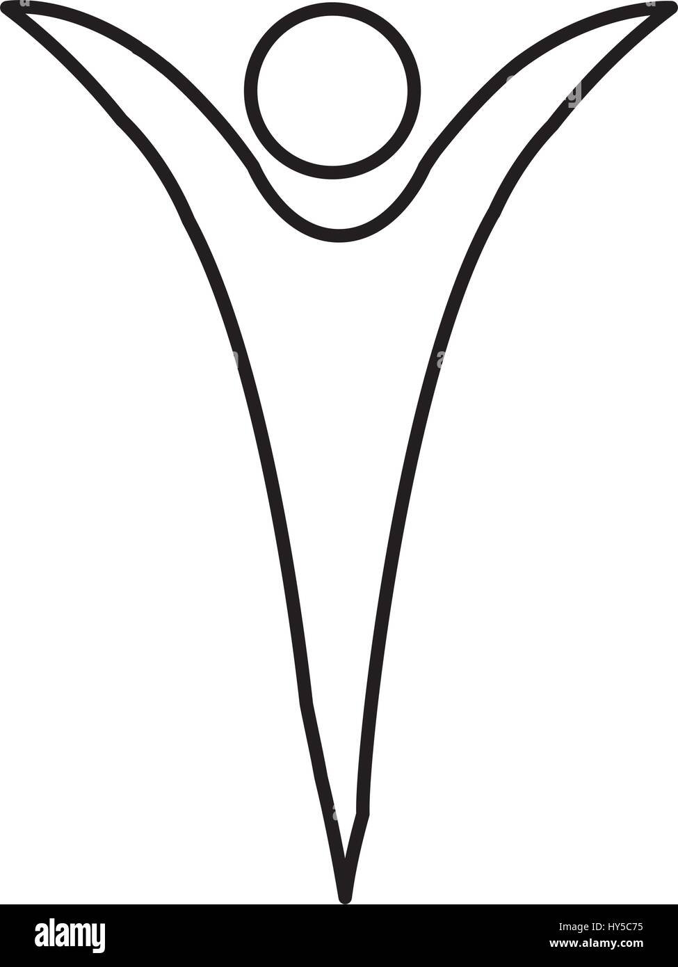 human silhouette emblem icon vector illustration design Stock Vector ...