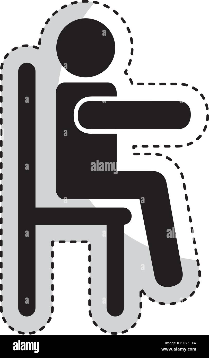 man seated silhouette emblem icon vector illustration design Stock ...