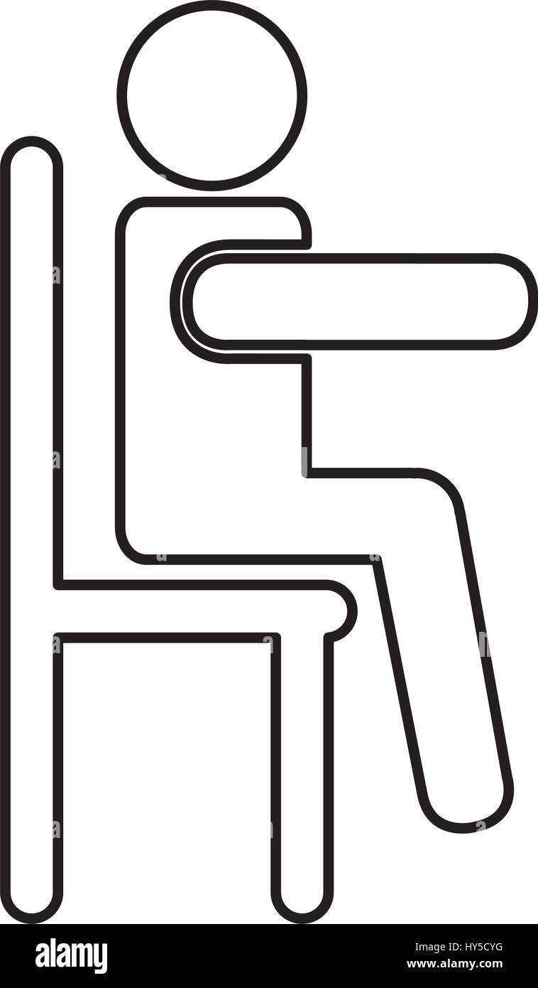 man seated silhouette emblem icon vector illustration design Stock ...