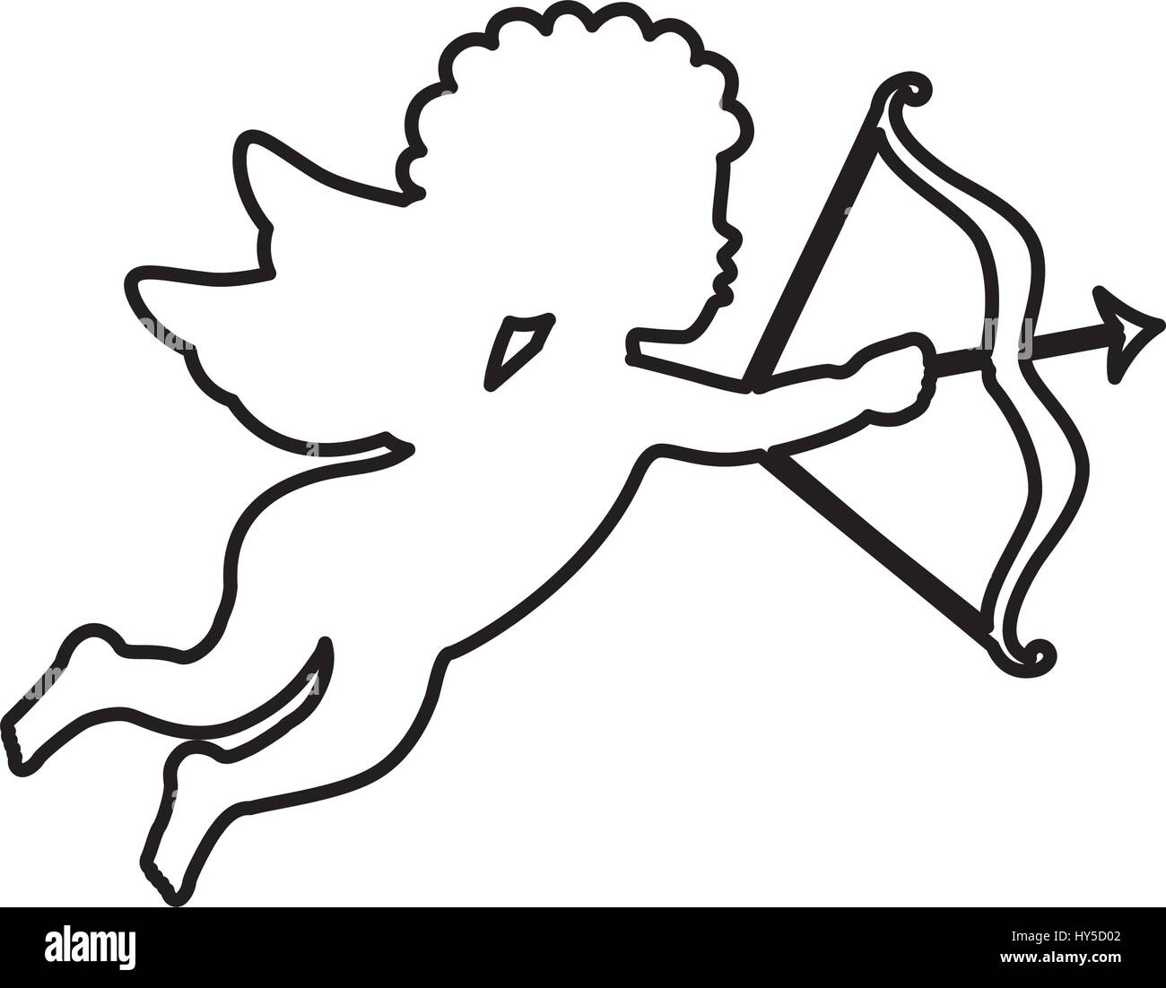 cupid angel silhouette icon vector illustration design Stock Vector ...