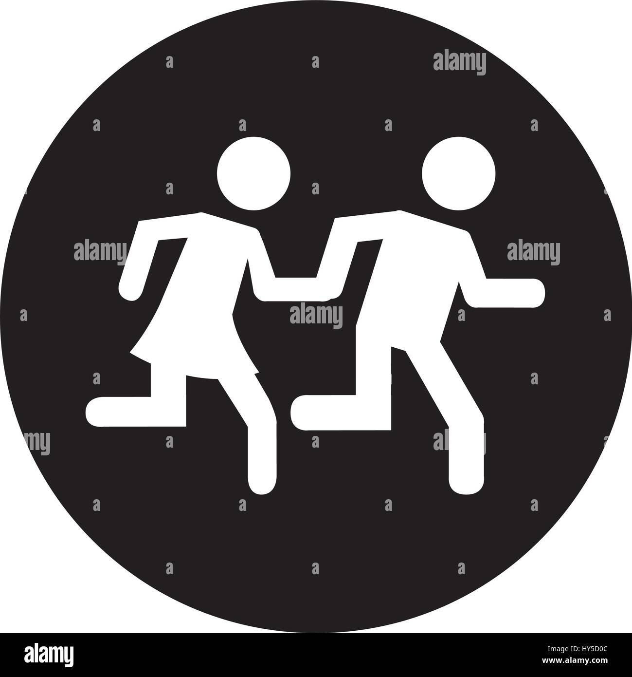 couple running silhouette icon vector illustration design Stock Vector ...