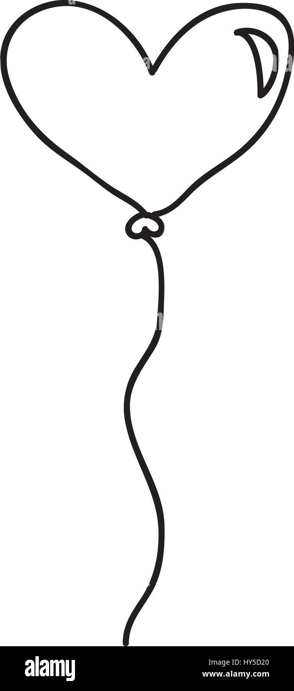 heart love balloon air romantic card vector illustration design Stock ...