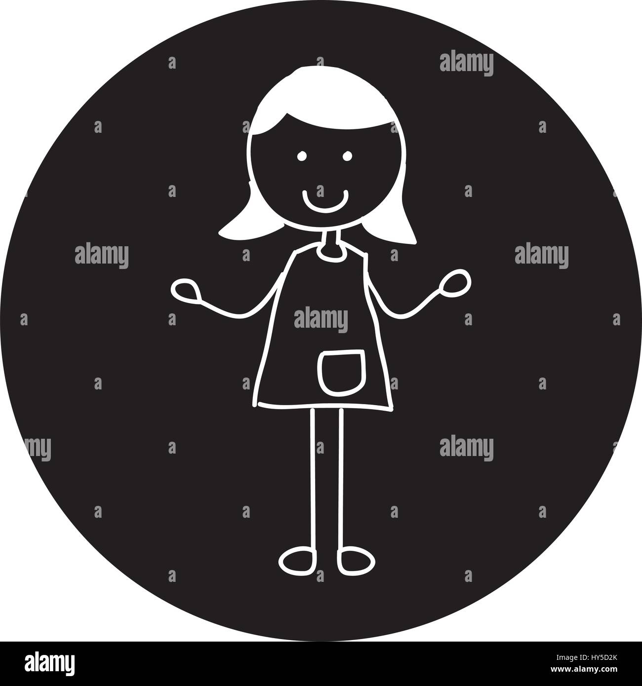 little girl character icon vector illustration design Stock Vector ...