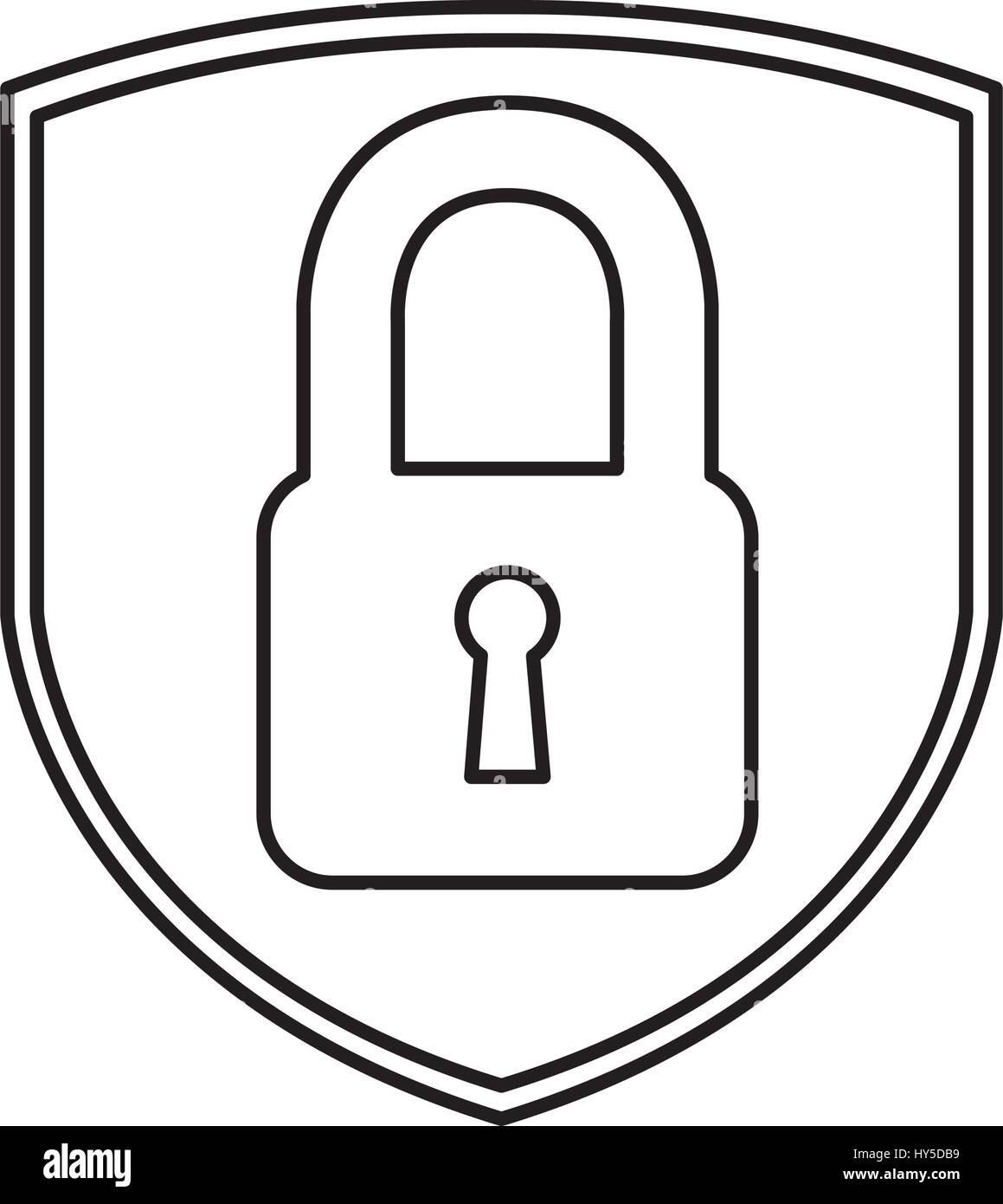 shield insurance with padlock isolated icon vector illustration design ...