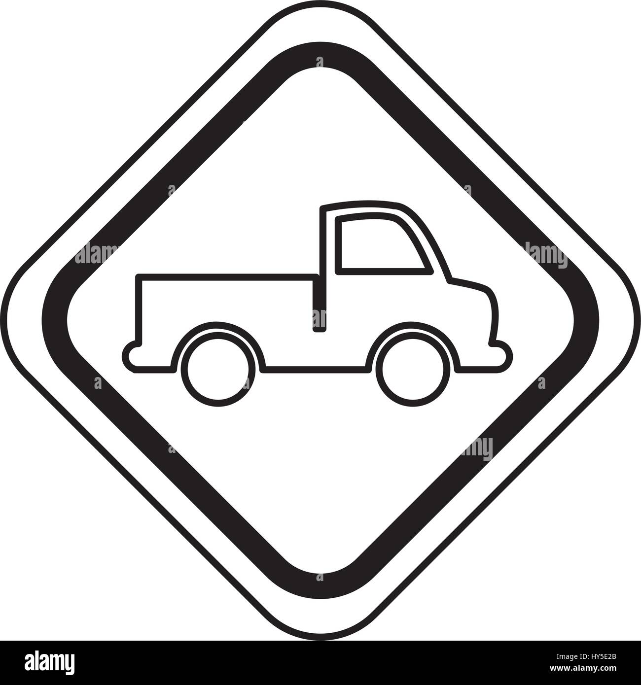 traffic signal with truck vehicle isolated icon vector illustration ...