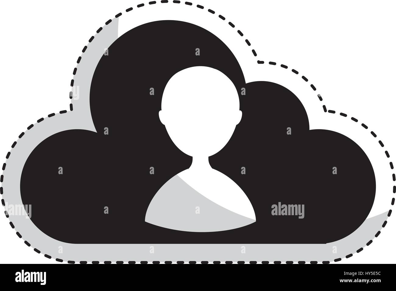 cloud computing with user silhouette Stock Vector Image & Art - Alamy