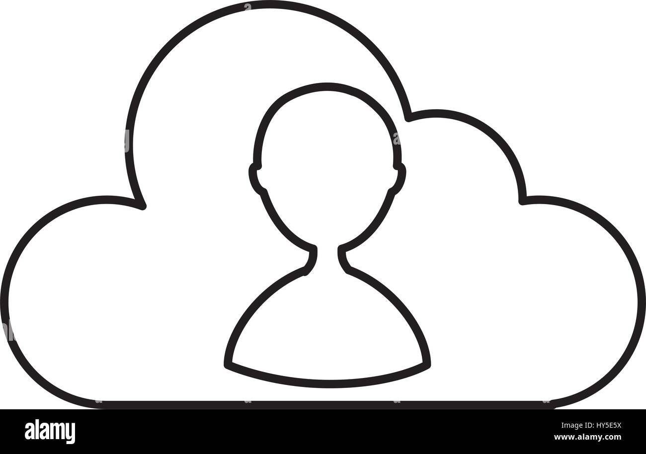 cloud computing with user silhouette Stock Vector Image & Art - Alamy