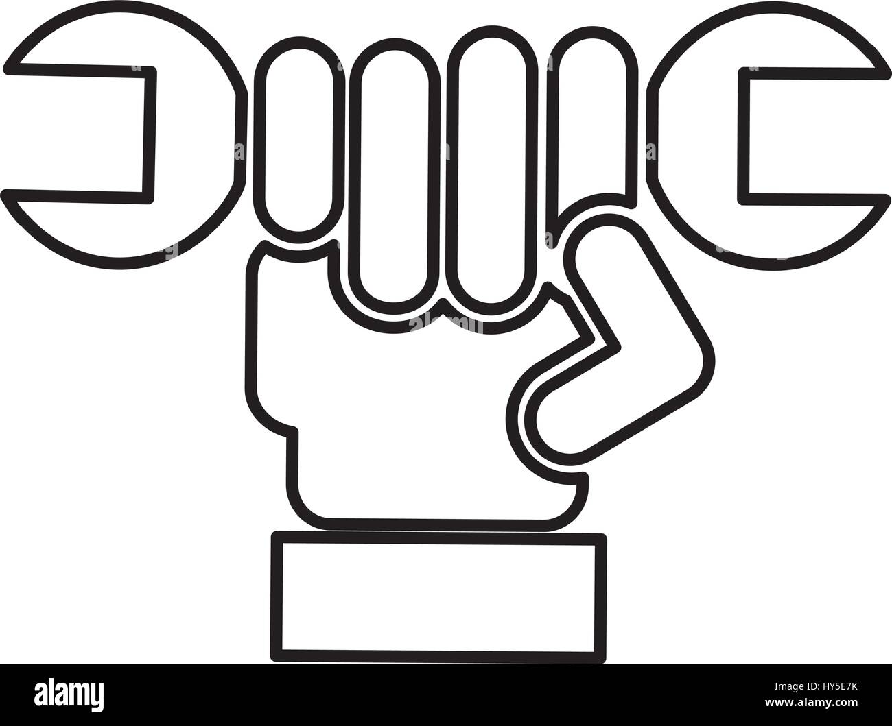 hand with wrench mechanic tool icon Stock Vector Image & Art - Alamy