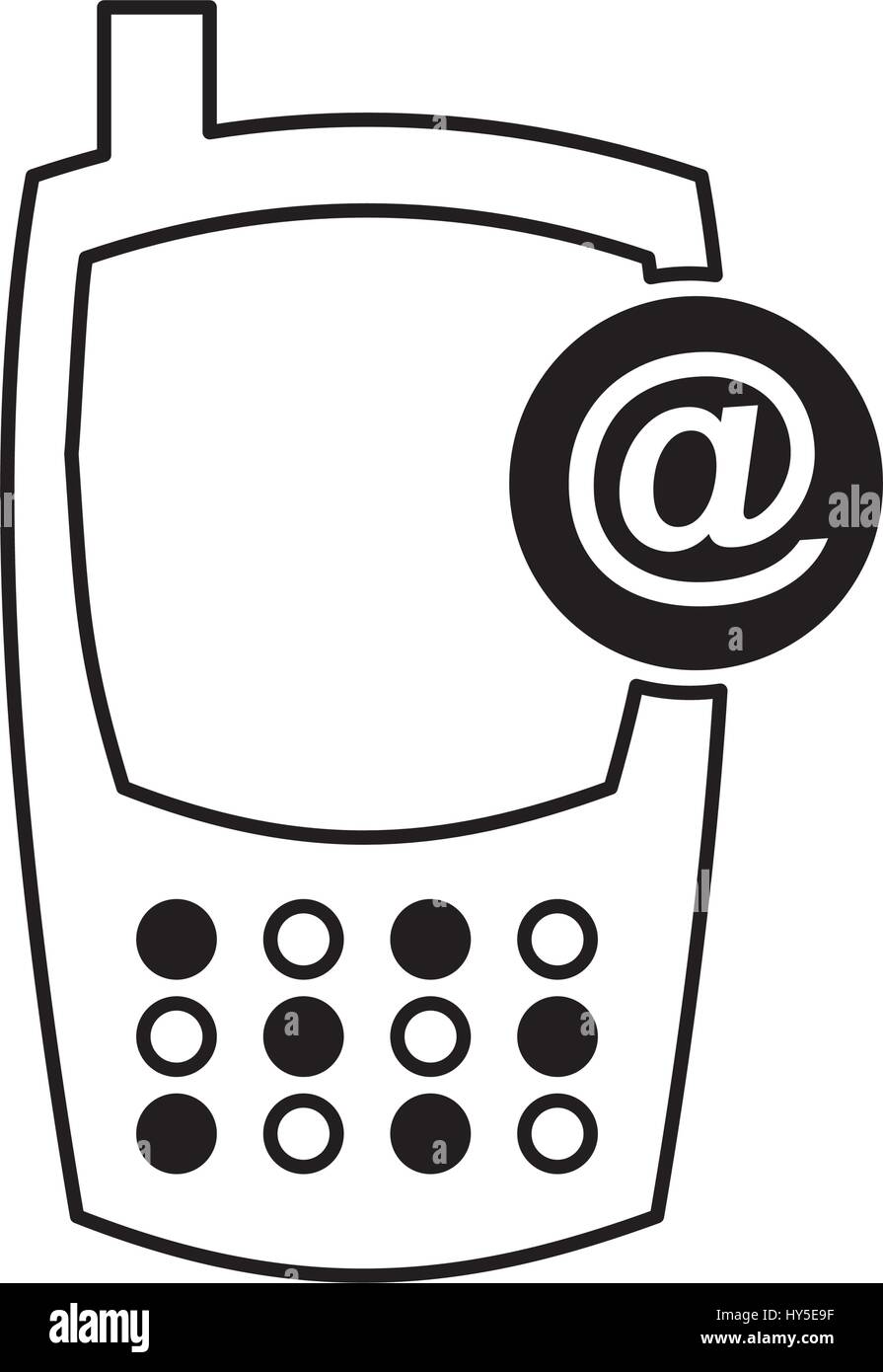 cellphone with arroba device isolated icon Stock Vector Image & Art - Alamy