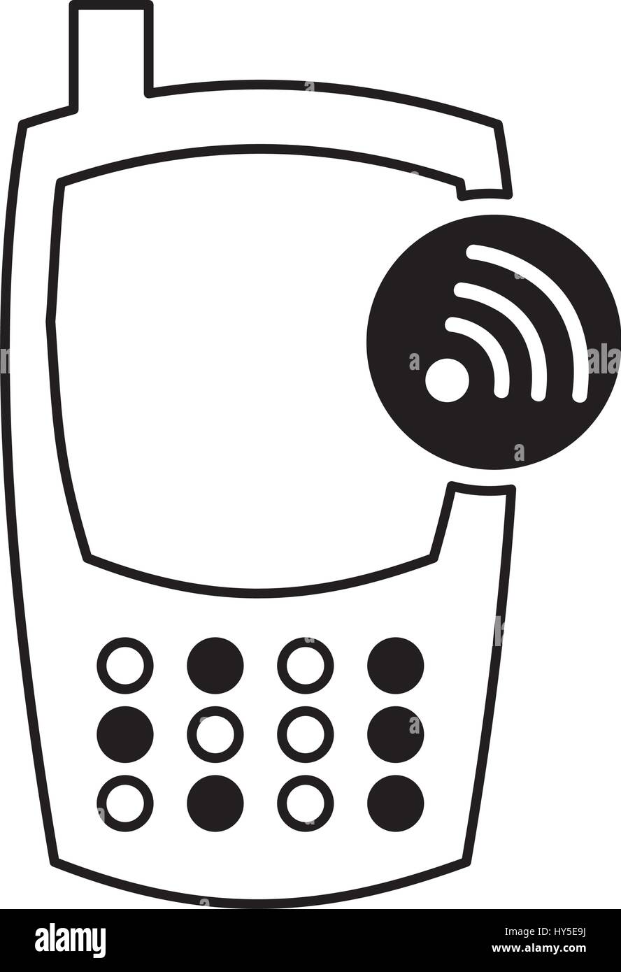 cellphone with wifi signal device isolated icon Stock Vector Image ...