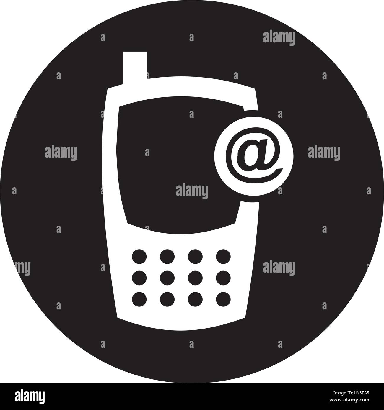 cellphone with arroba device isolated icon Stock Vector Image & Art - Alamy