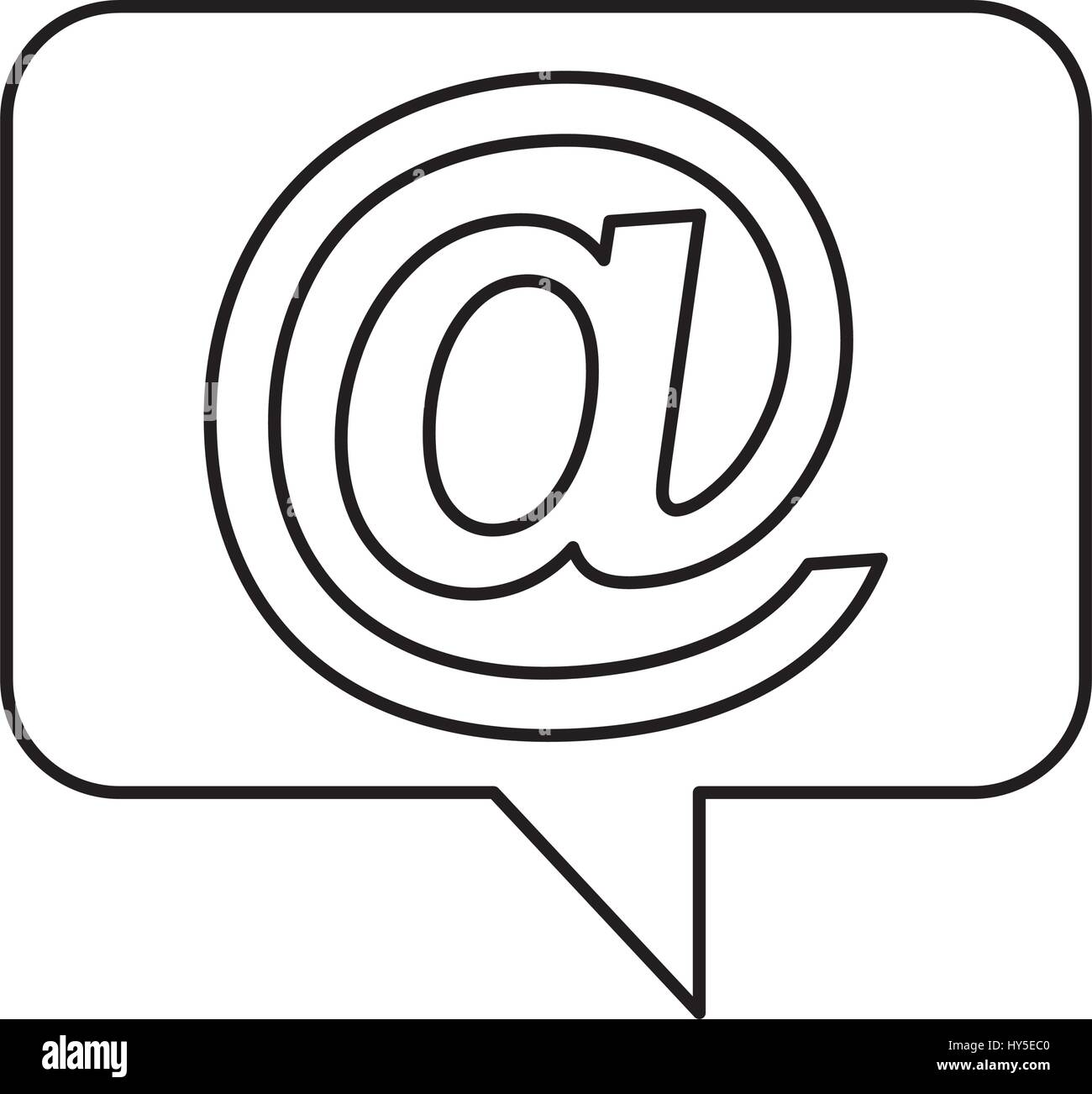 speech bubble with arroba symbol Stock Vector Image & Art - Alamy