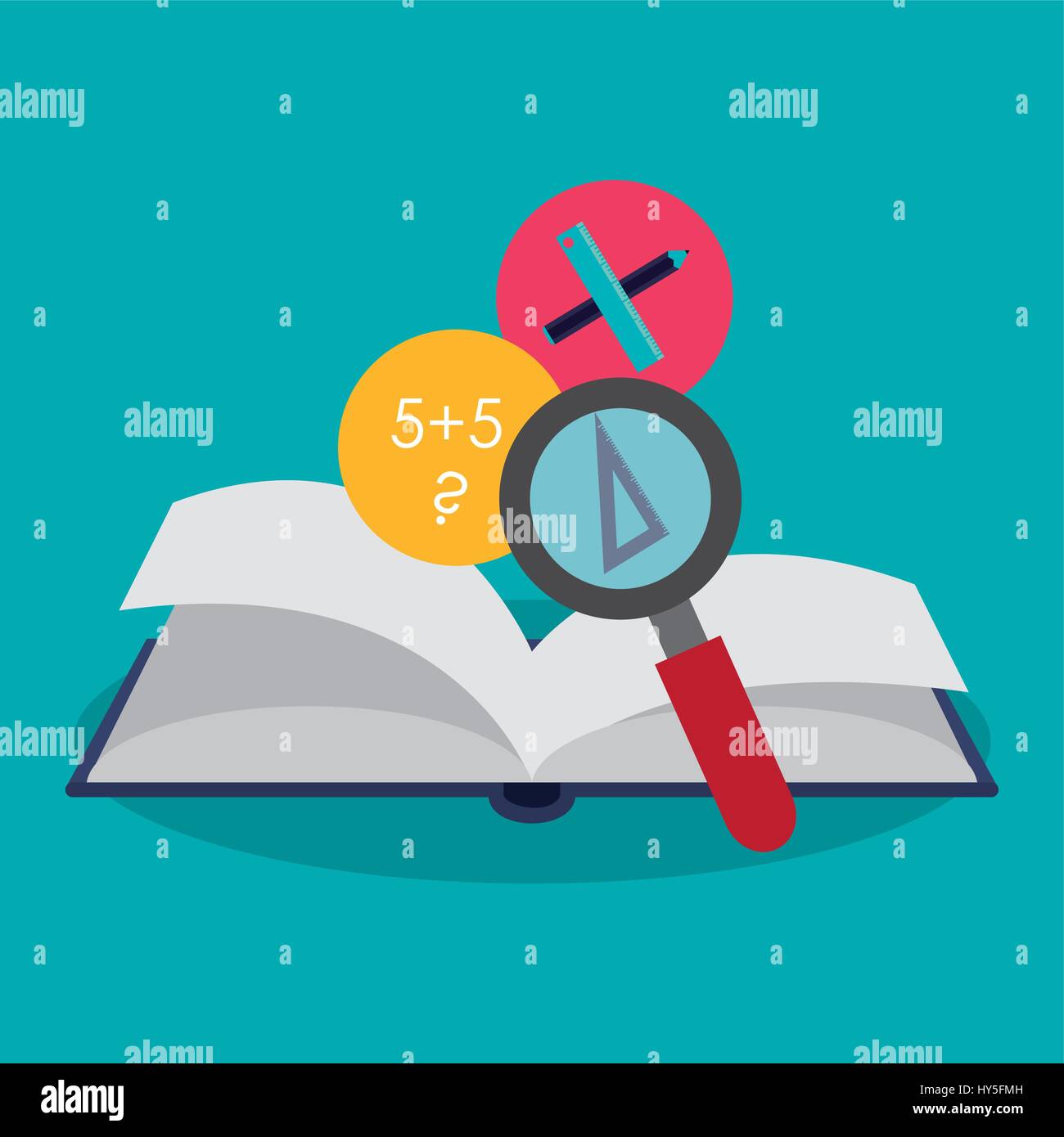 book and magnifying glass icon Stock Vector Image & Art - Alamy