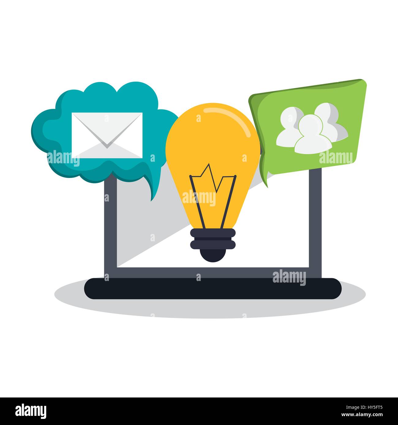 Laptop computer device speech bubble Stock Vector Images - Alamy