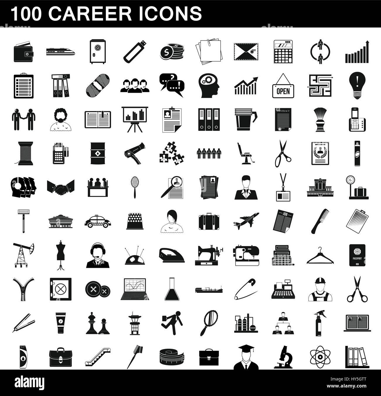 100 career icons set, simple style Stock Vector Image & Art - Alamy