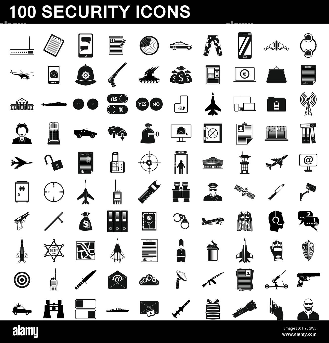 100 security icons set, simple style Stock Vector Image & Art - Alamy
