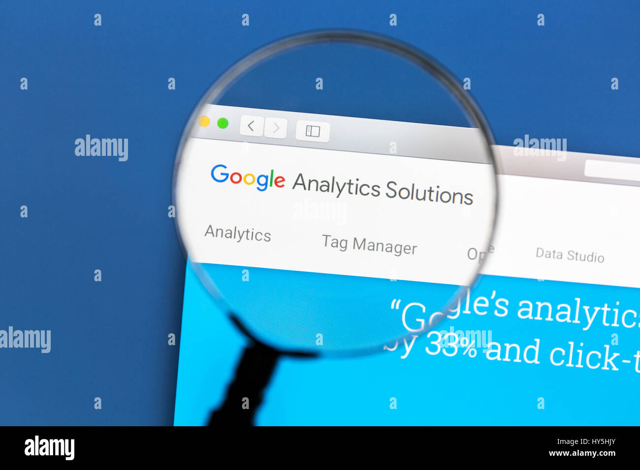 Google Analytics website on a computer screen. Google Analytics is a ...