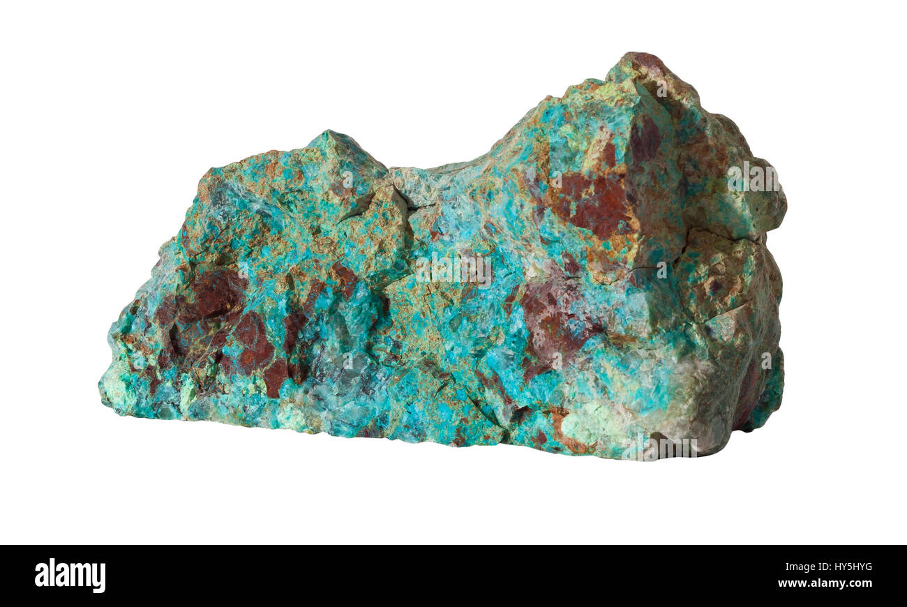 Turquoise raw gemstone isolated on white background Stock Photo - Alamy