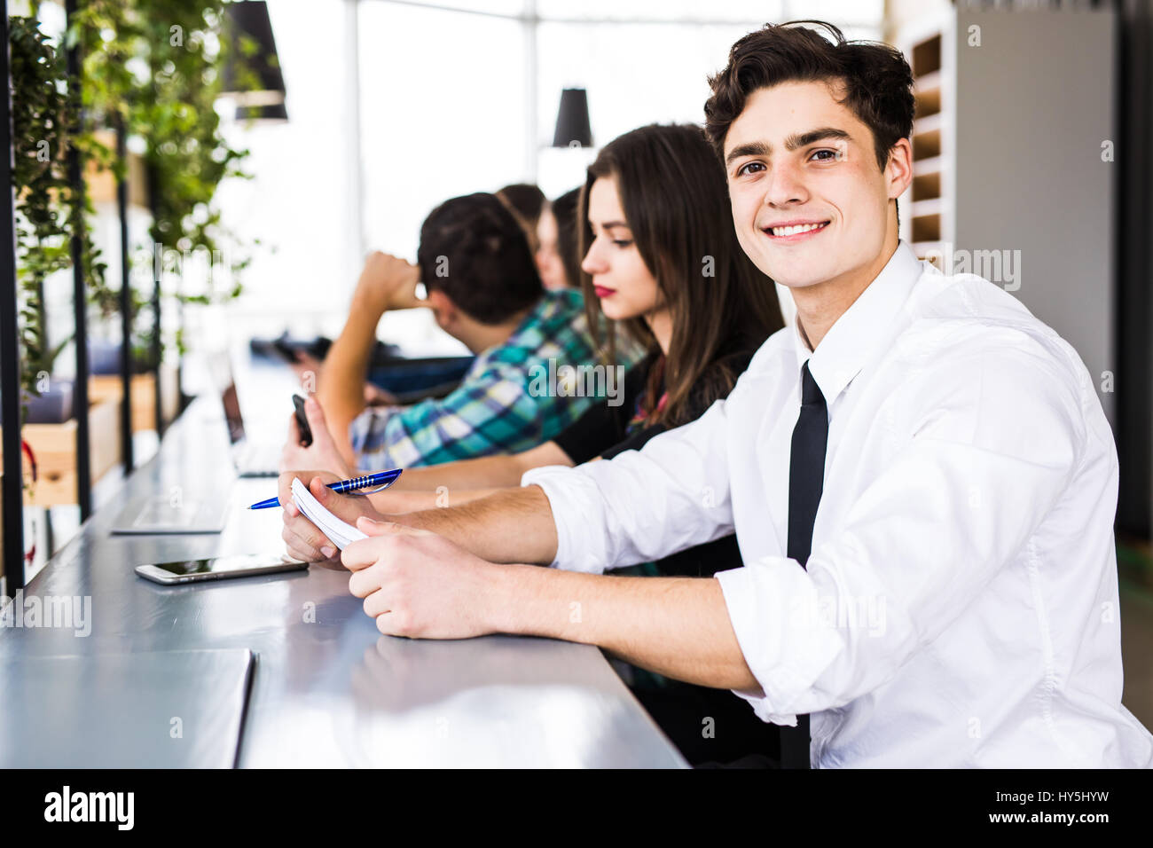 Group of Business People Using Digital Devices Stock Photo - Alamy