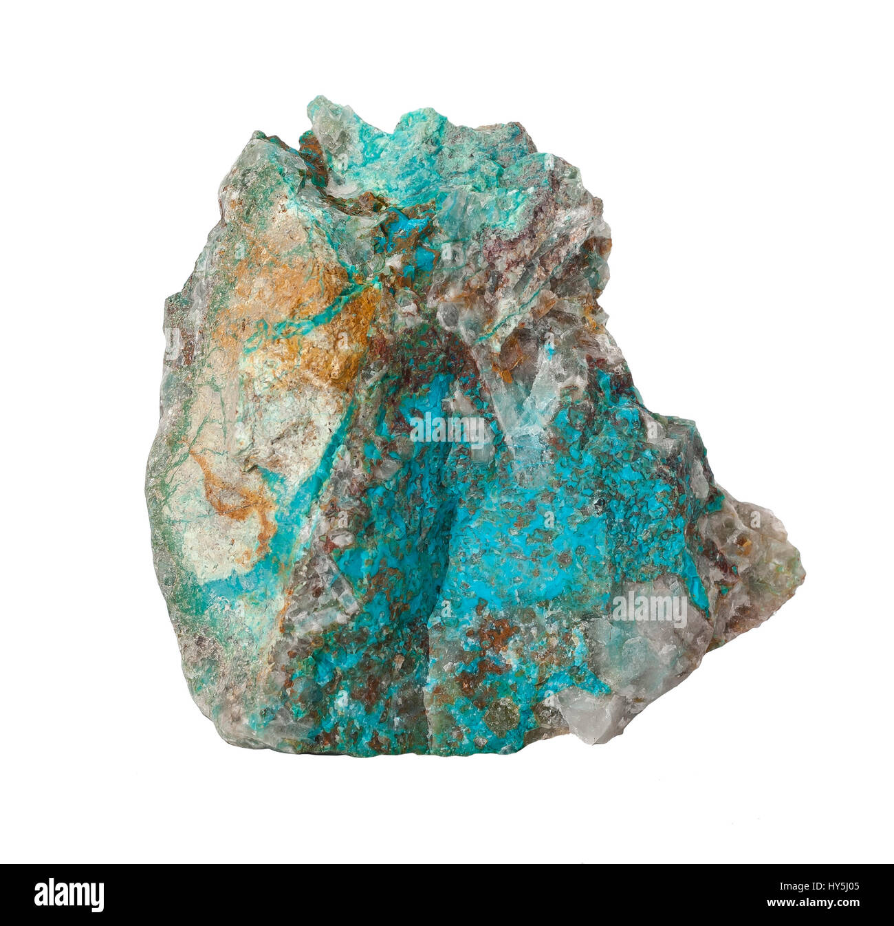 Turquoise raw gemstone isolated on white background Stock Photo - Alamy