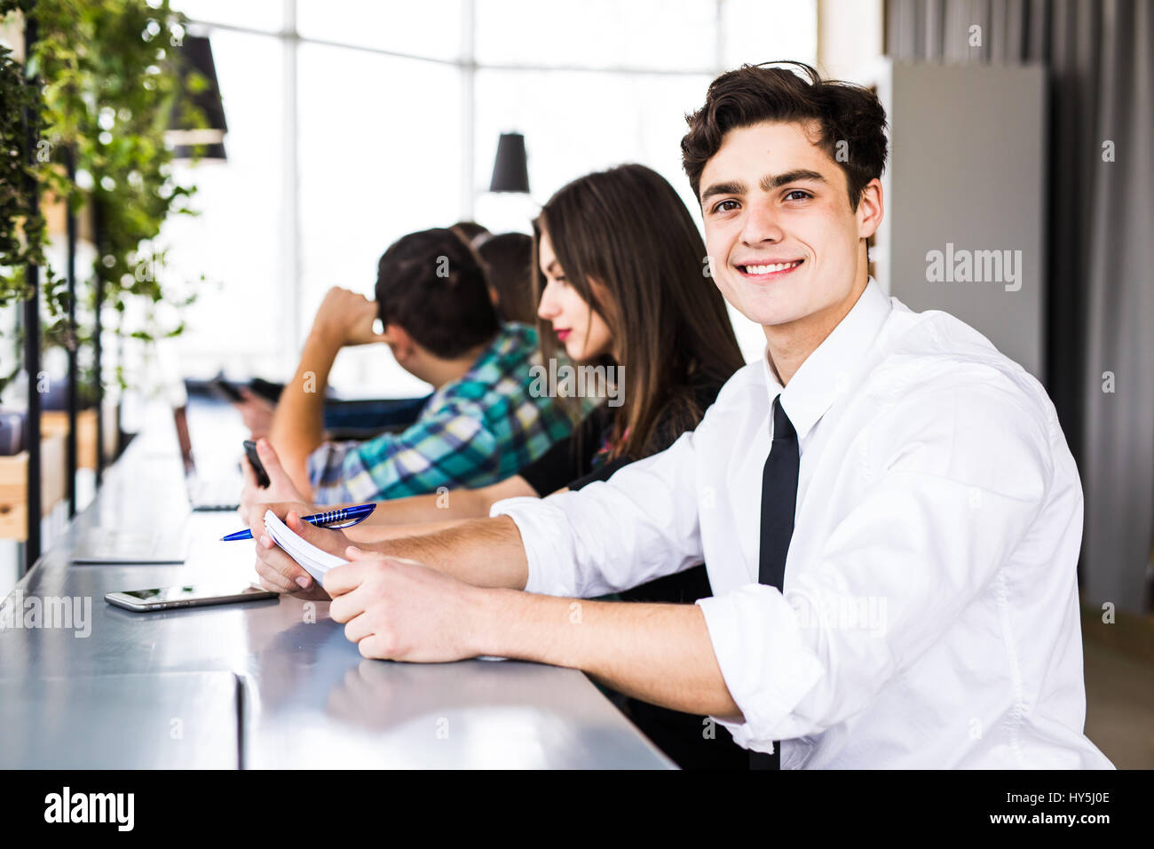 Group of Business People Using Digital Devices Stock Photo - Alamy