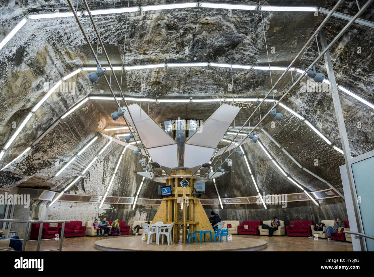 Crystal hall spa treatment room in Gizela mine, part of Salina Turda ...