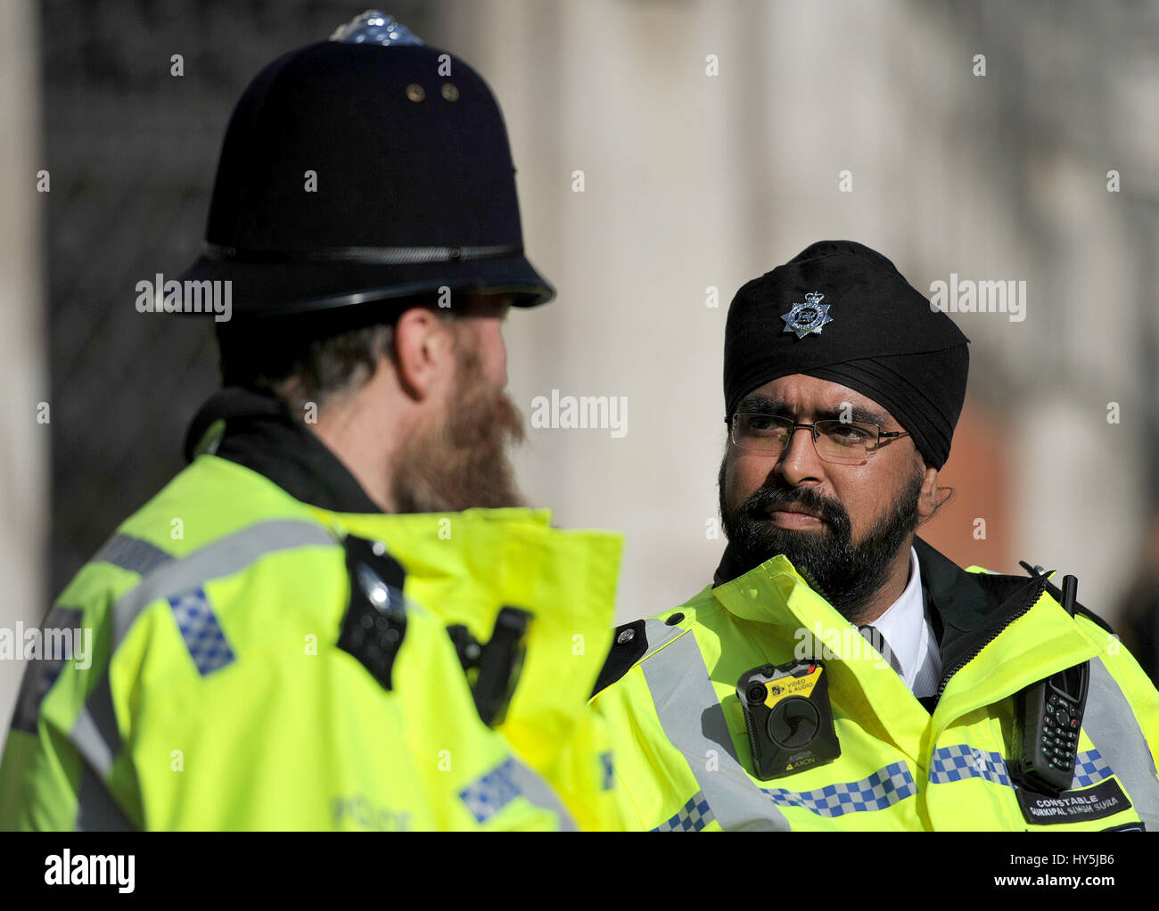 Stock photo of Metropolitan Police Service (MPS) officers in central ...