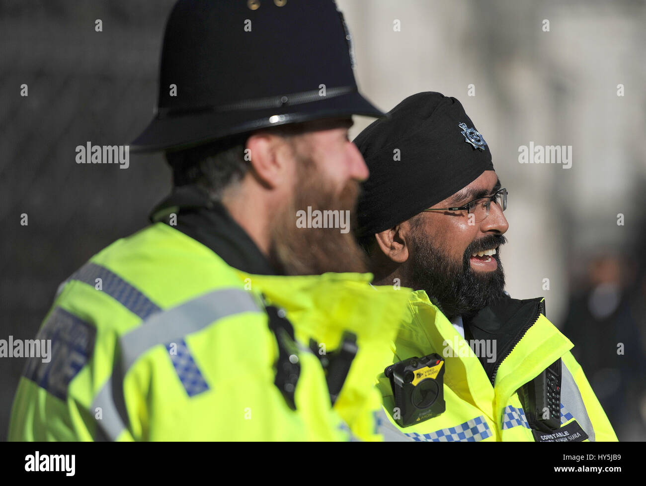 Stock photo of Metropolitan Police Service (MPS) officers in central ...