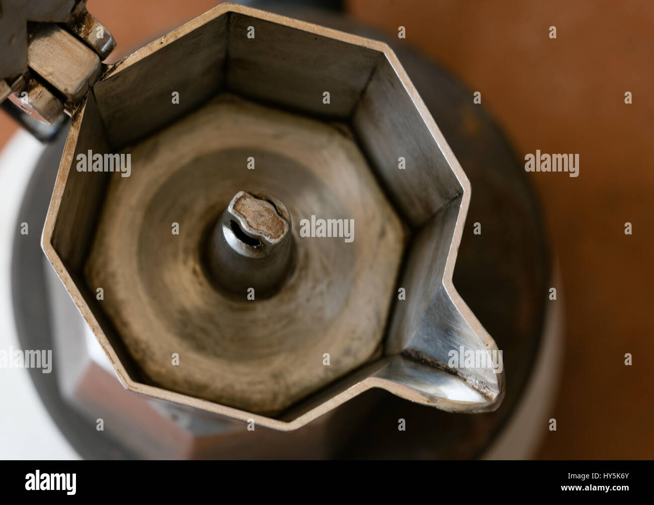 Neapolitan coffeepot in a top view image Stock Photo - Alamy