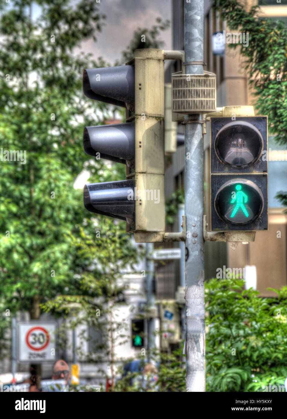 Green Traffic Ligt Sign, Germany, Europe Stock Photo - Alamy