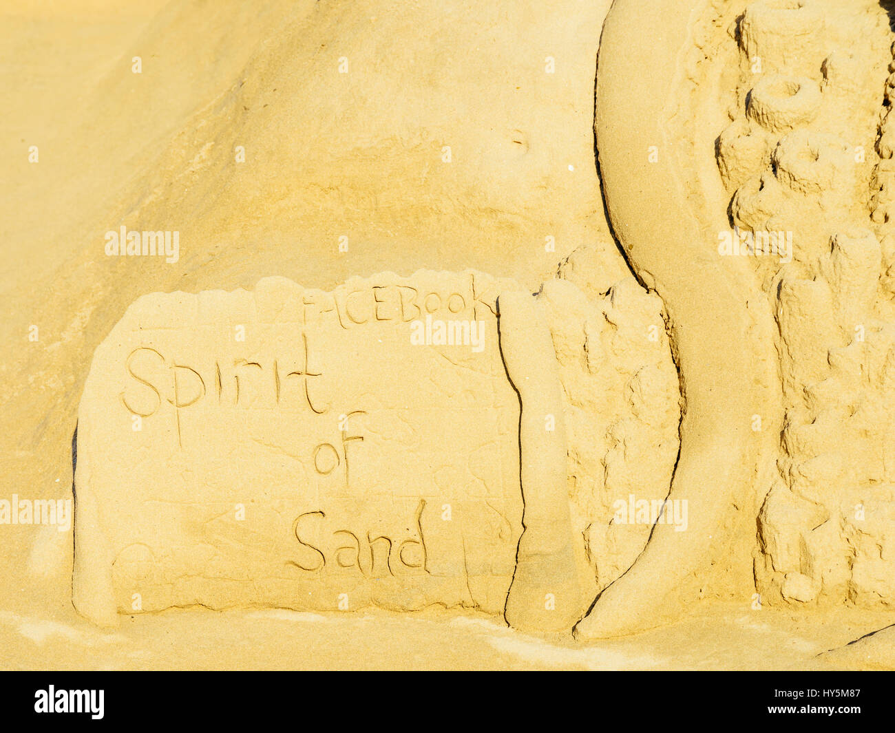 VALENCIA, SPAIN - JULY 28, 2016: Facebook The Spirit Of Sand Sculpture ...