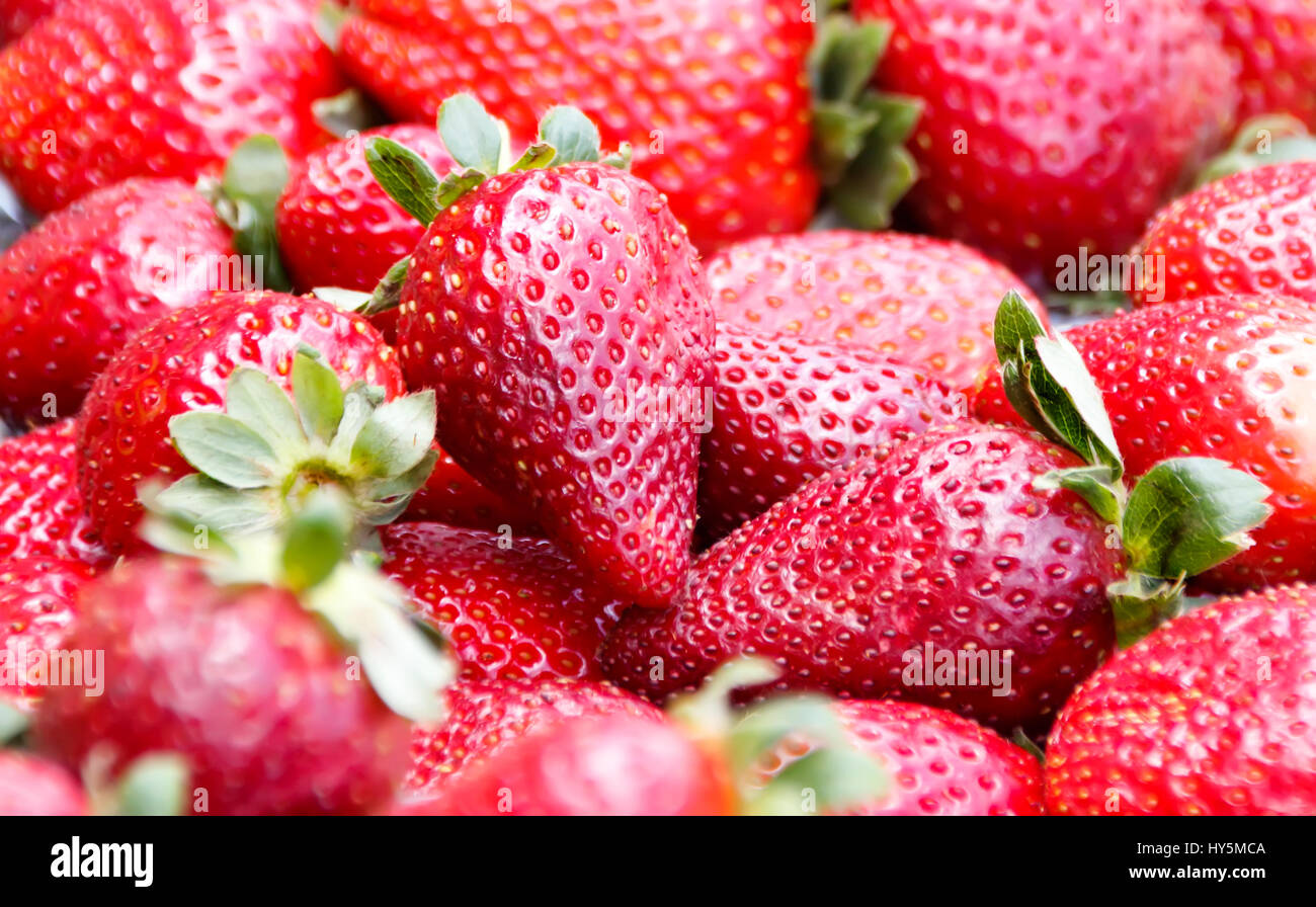 Close-up fresh ripe red strawberries, background, wallpaper Stock Photo ...