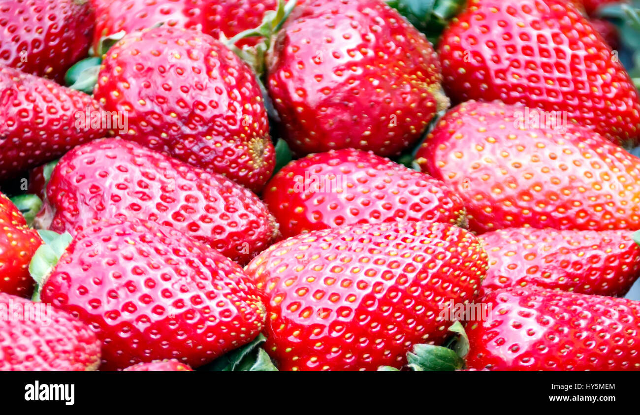 Close-up fresh ripe red strawberries, background, wallpaper Stock Photo ...