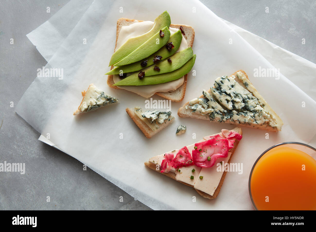 Top view sandwiches snacks hi-res stock photography and images - Alamy